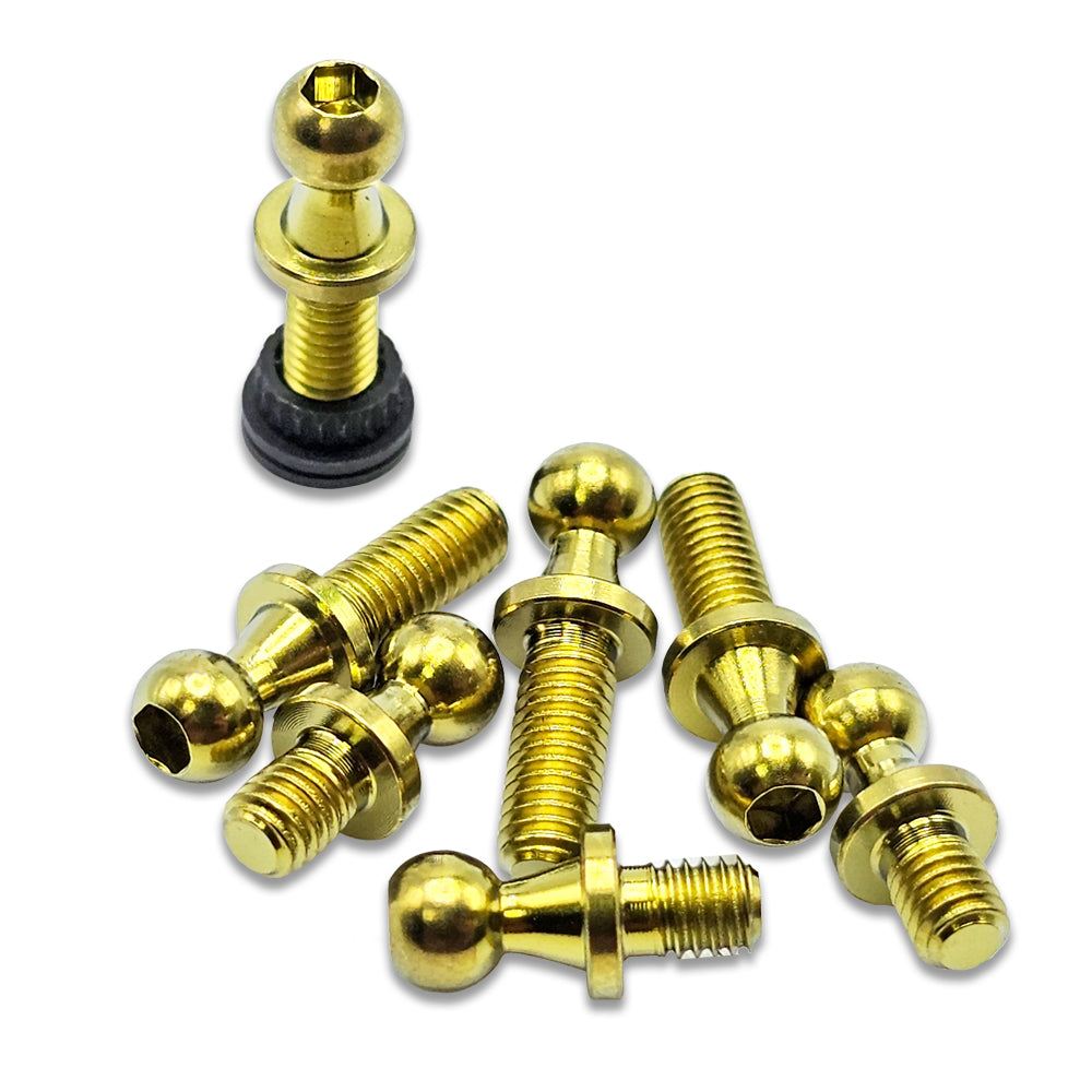 GR5 Titanium threaded 4mm M3 Ball ends (4pcs) (Long or Small)- House o ...