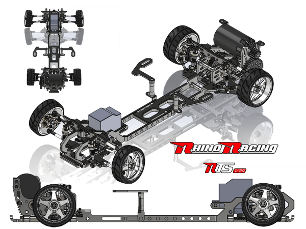 RTS 1/24 RWD Drift Chassis Kit – Adjustable Wheelbase [Rhino Racing] R ...